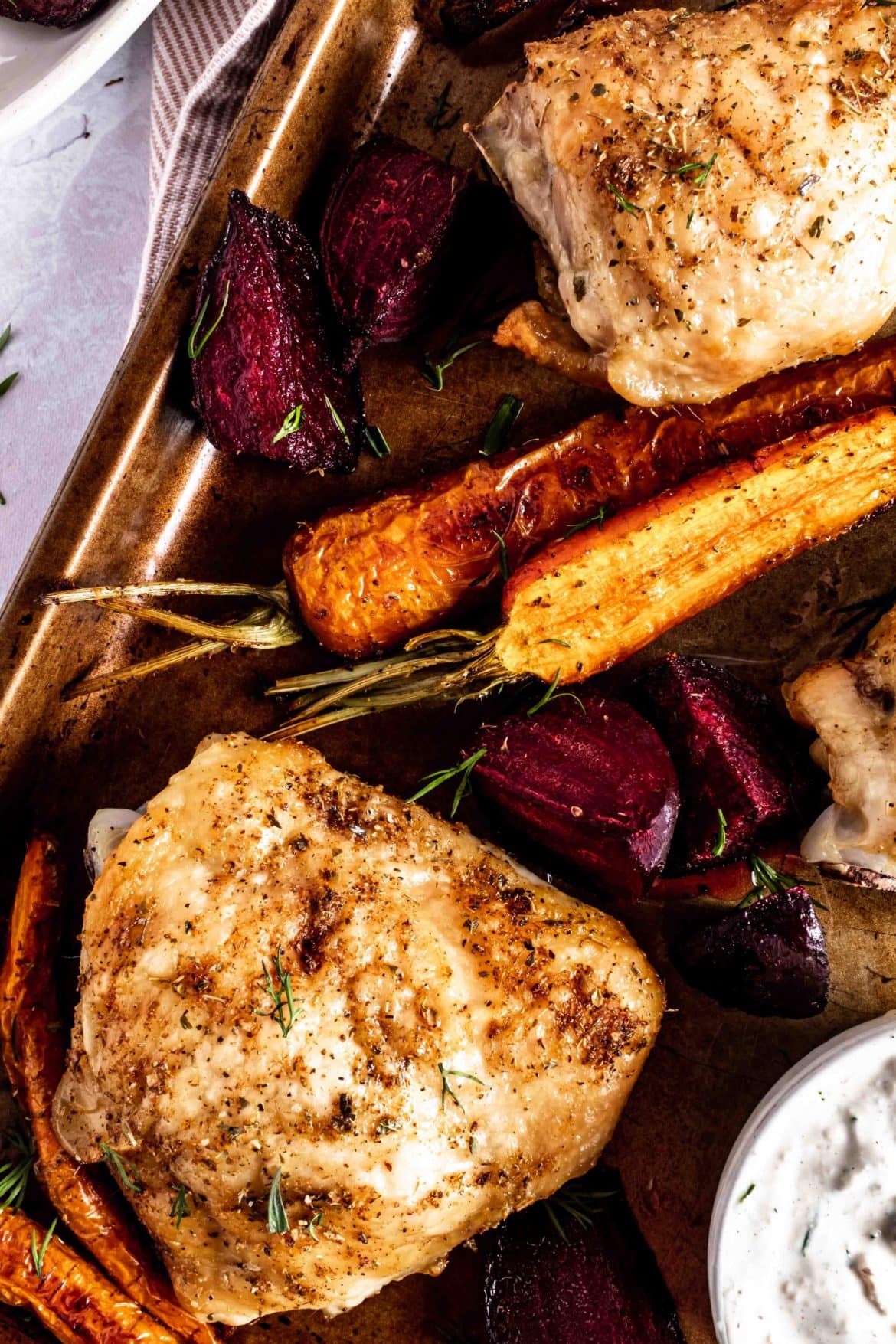 Roasted Chicken and Beets Sheet Pan Dinner - Whisked Away Kitchen