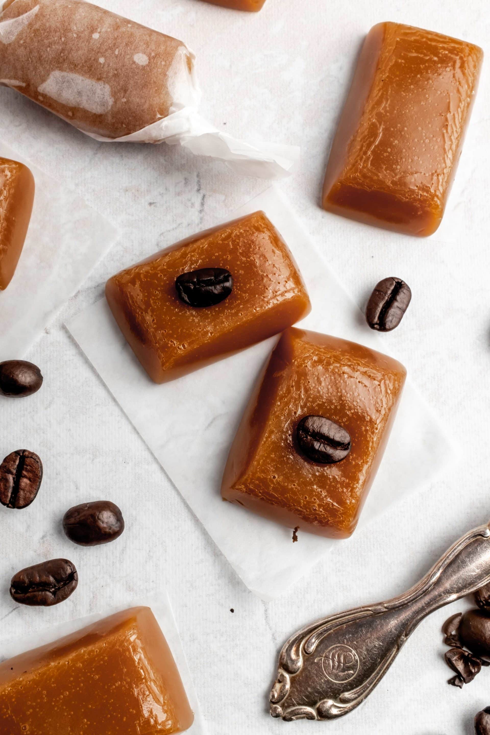 Soft Espresso Caramels - Whisked Away Kitchen